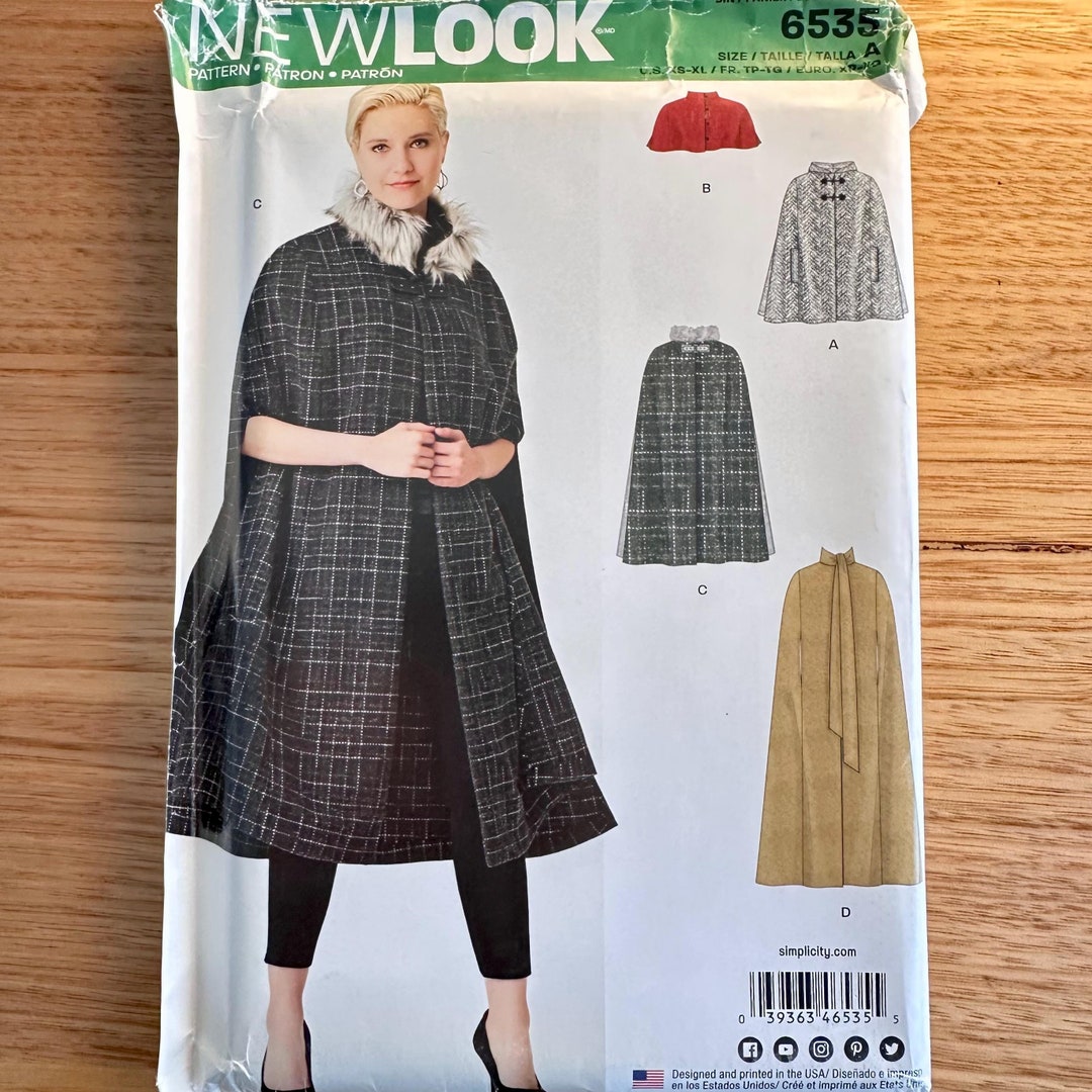 New Look 6535 * Sewing Pattern for Capes * in 4 Lengths * Military Look ...