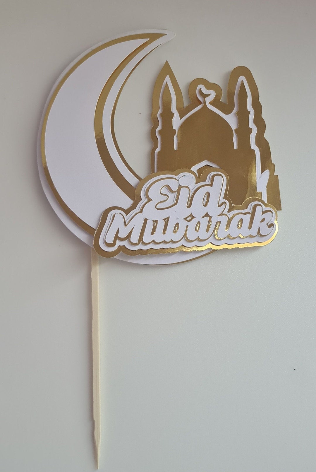 Ramadan Cake Topper Eid Mubarak Paper Decoration for Party Cake Muslim ...