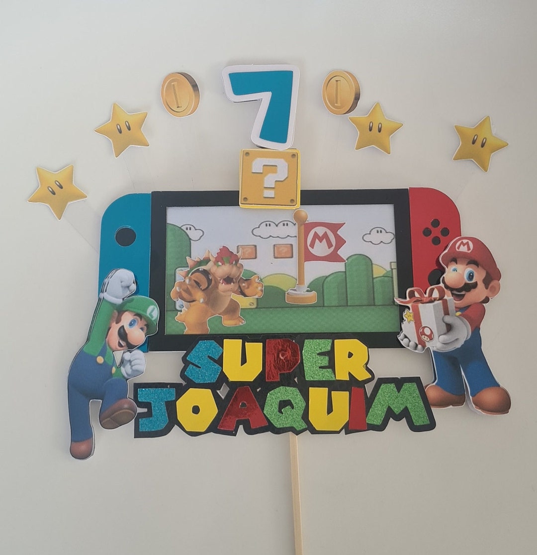 Cake Topper Paper Decoration for Birthday Cake Nintendo Switch Theme ...