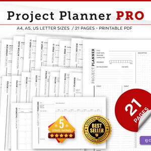 Project Planner Printable: Project Manager Printable to Plan & Track ...