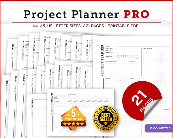 Project Planner Printable: Project Manager Printable to Plan & Track ...