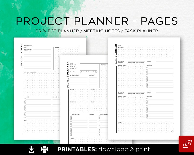 Project Planner Printable Task Planner Gantt Chart Project - Etsy