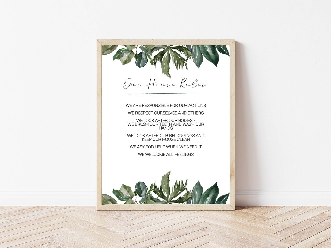 Our House Rules A2 PRINTABLE, Editable Digital File, Corjl - Etsy