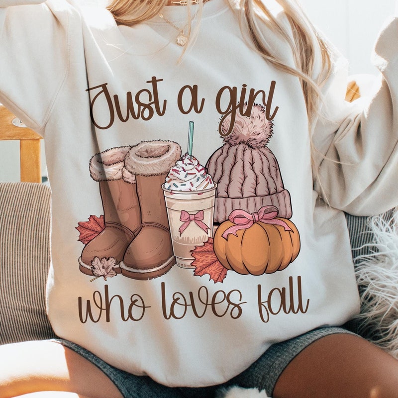 Girl Fall Svg - Etsy