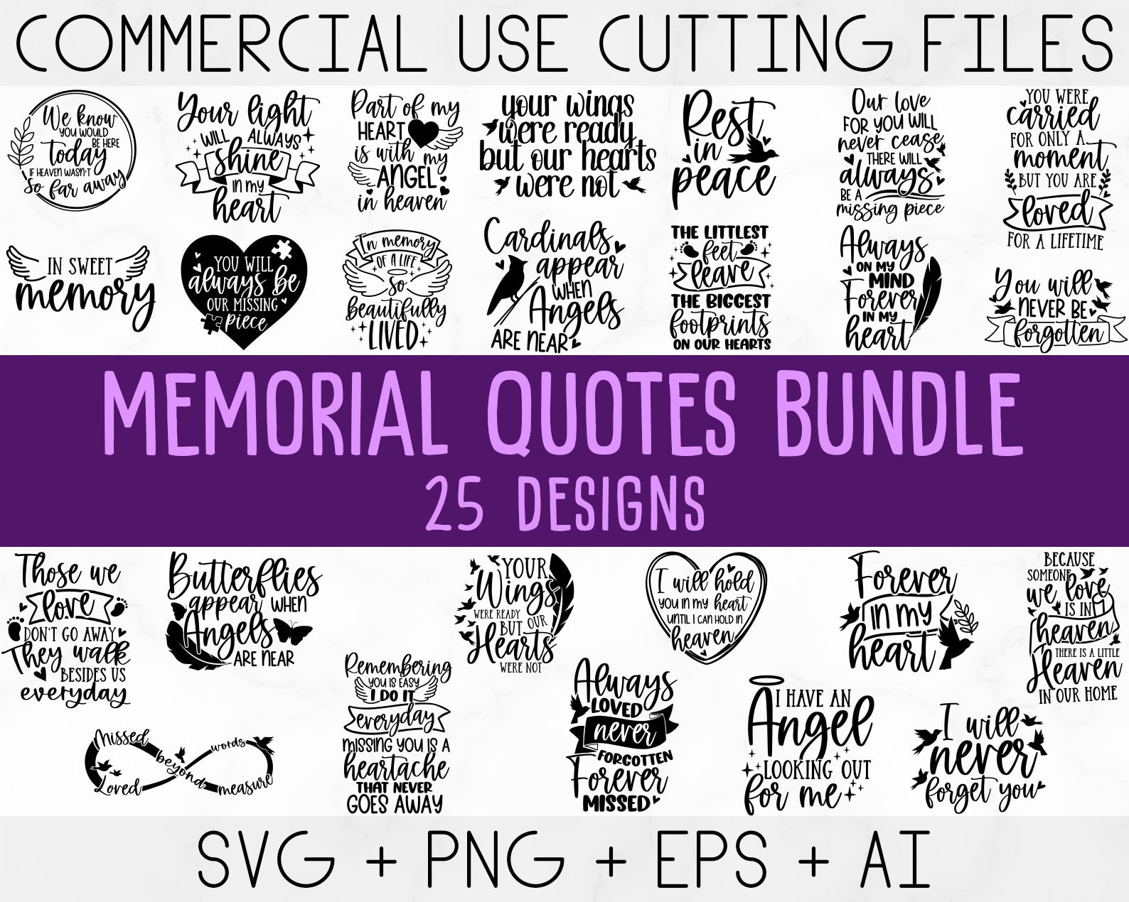 Memorial Svg Bundlememorial Quotes Svg Rest in Peace Svg - Etsy India