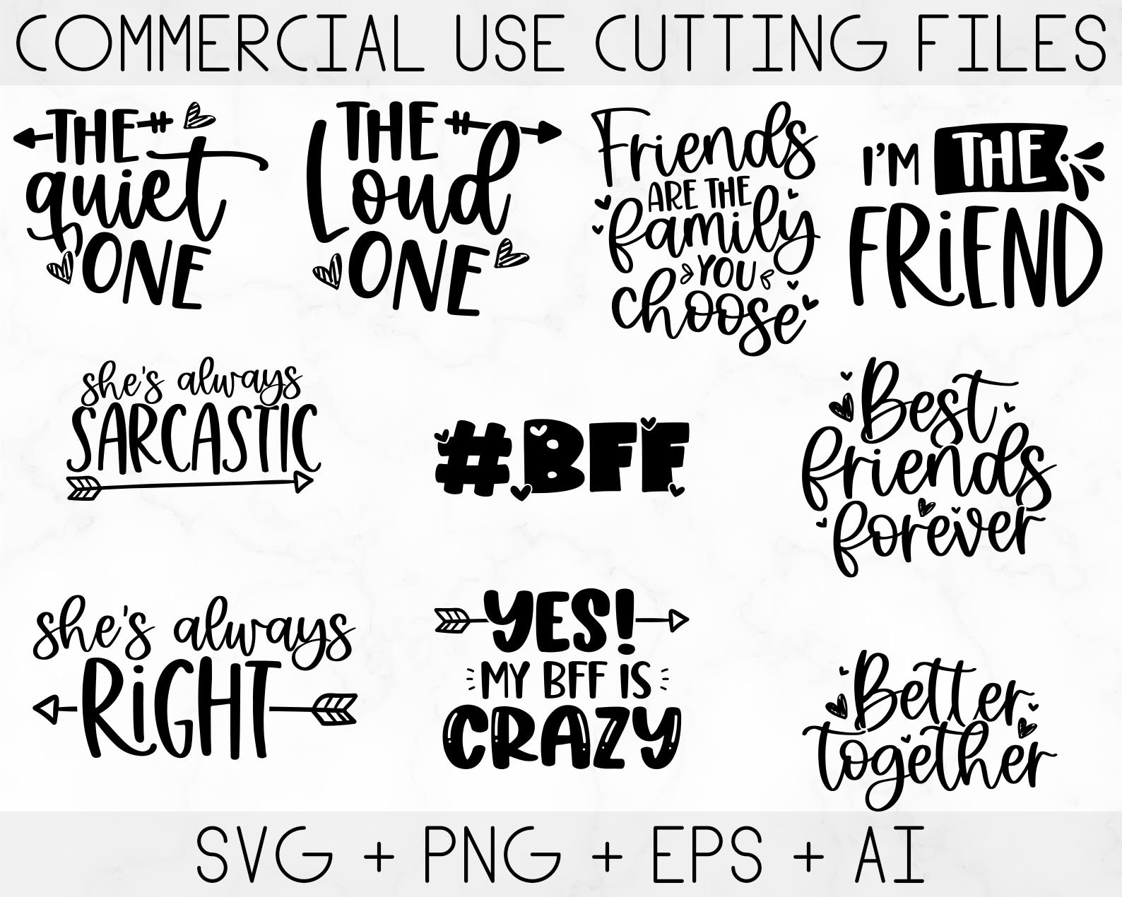 Friendship Svg Bundle Friends Svg Best Friends Svg - Etsy UK