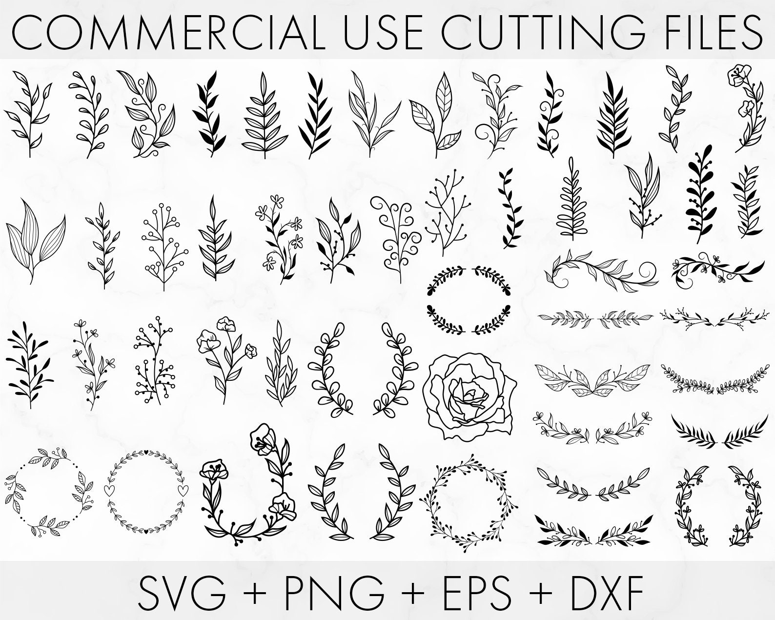 50 Leaves SVG Bundle Hand Drawn Leaves SVG Plant Svg Paper - Etsy Canada