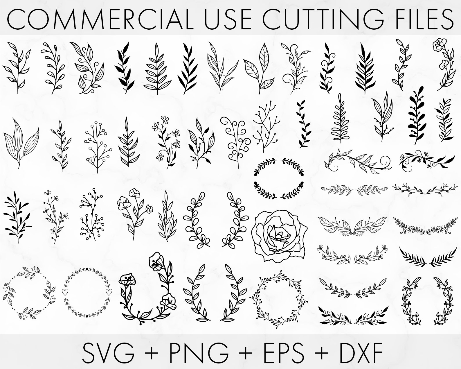 50 Leaves SVG Bundle Hand Drawn Leaves SVG Plant Svg Paper - Etsy