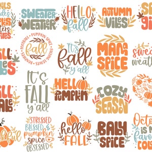 Retro Fall SVG Bundle, Autumn Svg, Thanksgiving Svg, Fall Svg Designs ...