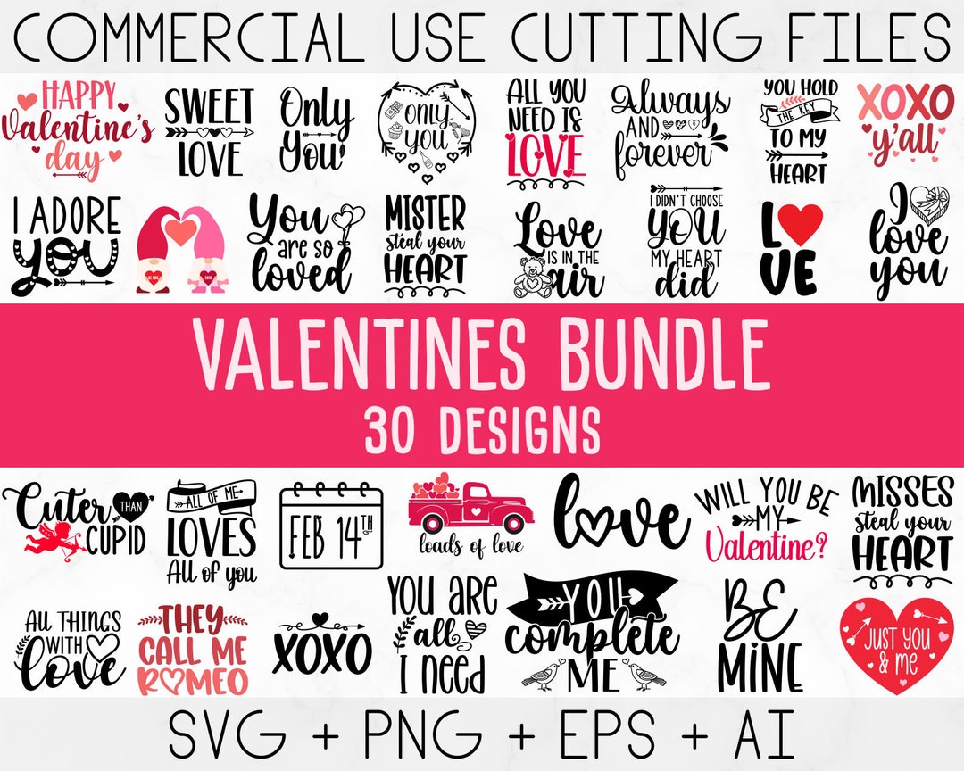 Valentines Svg Bundle Valentines Day Svg Happy Valentine - Etsy