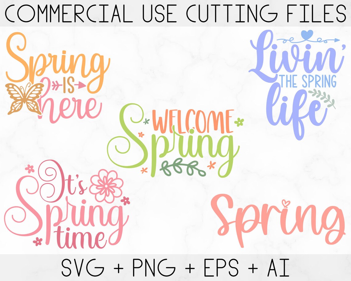 Spring Svg Bundle Easter Svg Welcome Spring Svg Flower Svg - Etsy