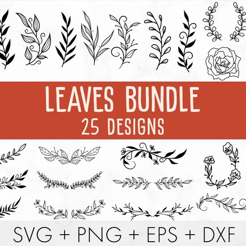 Hand Drawn Leaves Svg Wreath Svg Bundles - Etsy