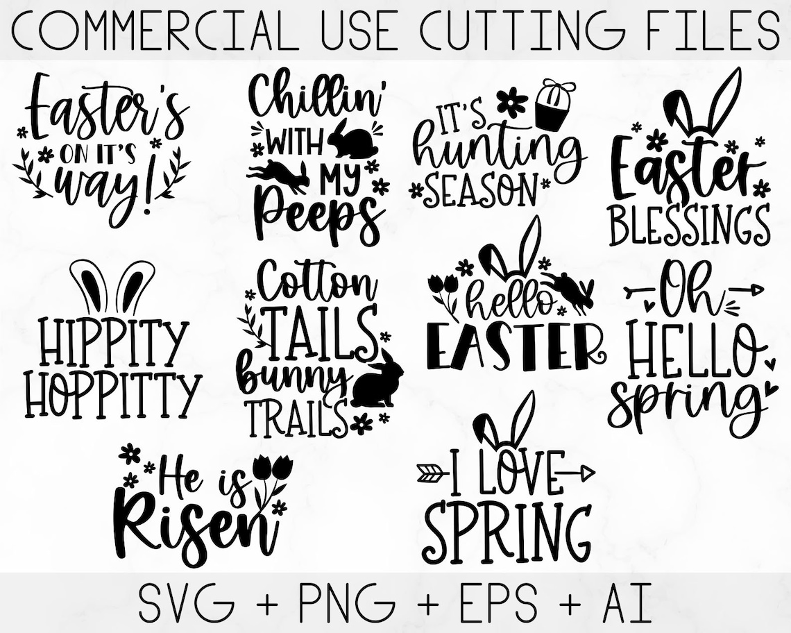 Happy Easter SVG Bundle Easter SVG Easter Quotes Easter - Etsy