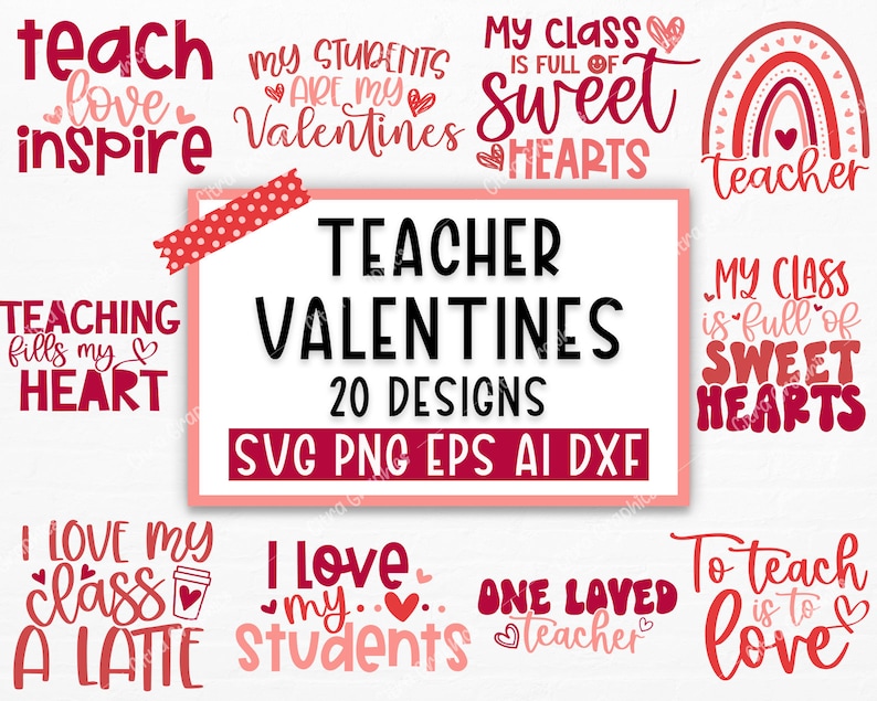 Teacher Valentine SVG Bundle Teacher Life SVG Love SVG - Etsy