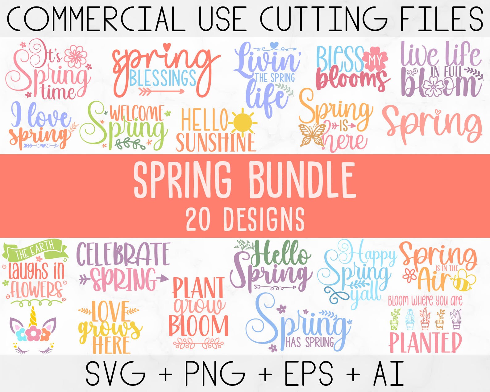 Spring Svg Bundle Easter Svg Welcome Spring Svg Flower Svg - Etsy