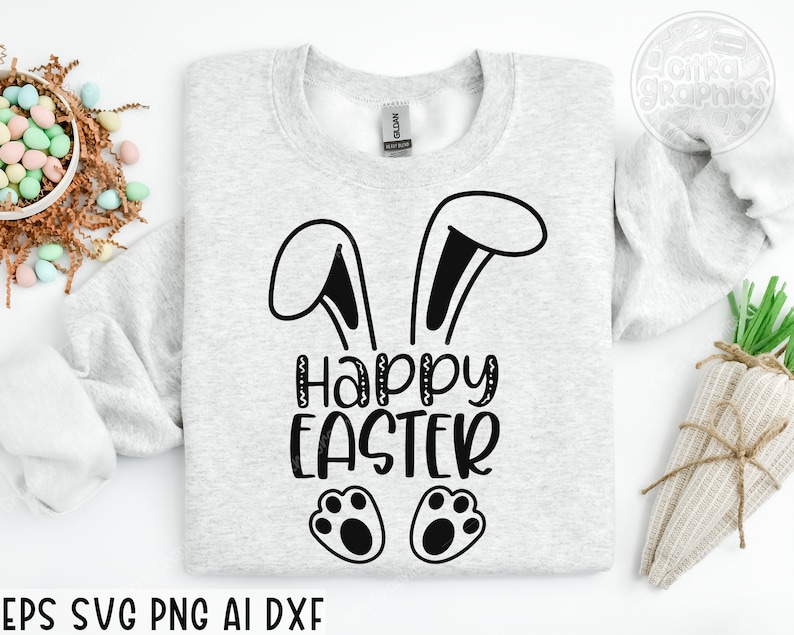 Happy Easter SVG PNG Easter Bunny Svg Kids Easter Svg - Etsy
