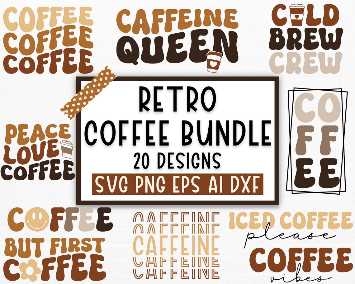 Retro Coffee SVG PNG Bundle Coffee Svg Funny Coffee Svg - Etsy