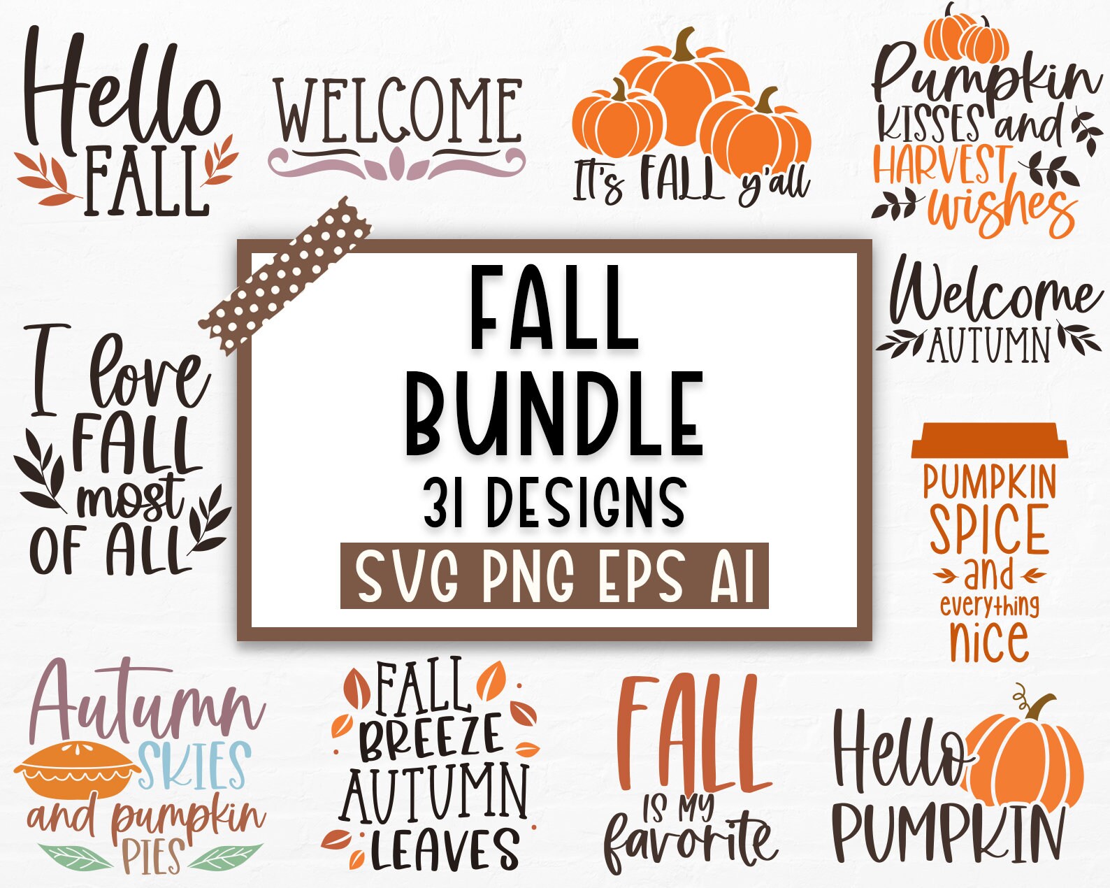 Fall SVG Fall SVG Bundle Autumn Svg Thanksgiving Svg Fall - Etsy