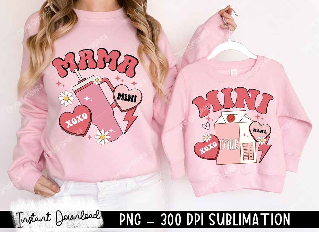 Mama Mini Matching Valentines Png, Valentine Day Png , Retro Valentines ...