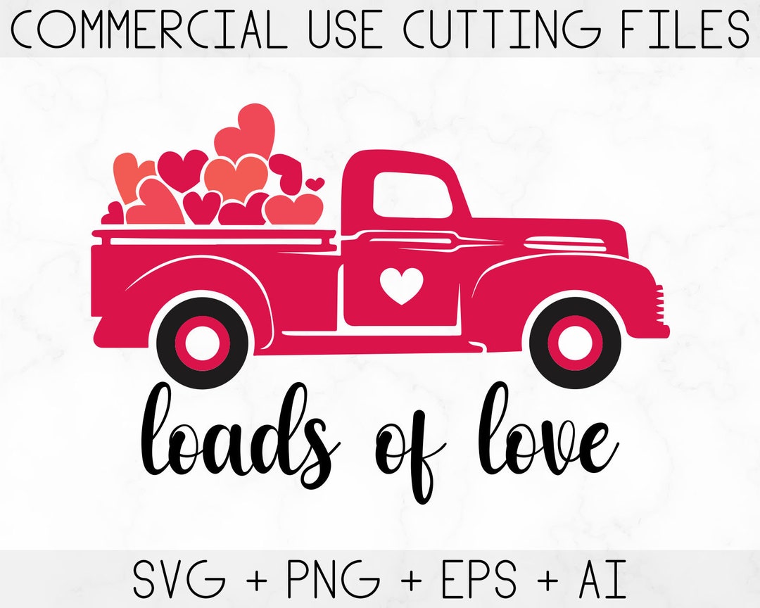 Valentines Red Truck Svg, Valentines Vintage Truck, Valentines SVG ...