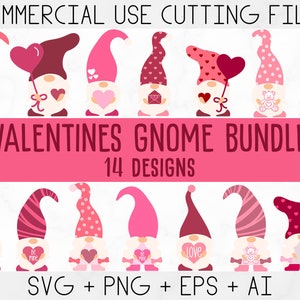 Valentine Day Svg Bundle, Valentine Gnome Svg, Gnomes Svg, Love Svg ...