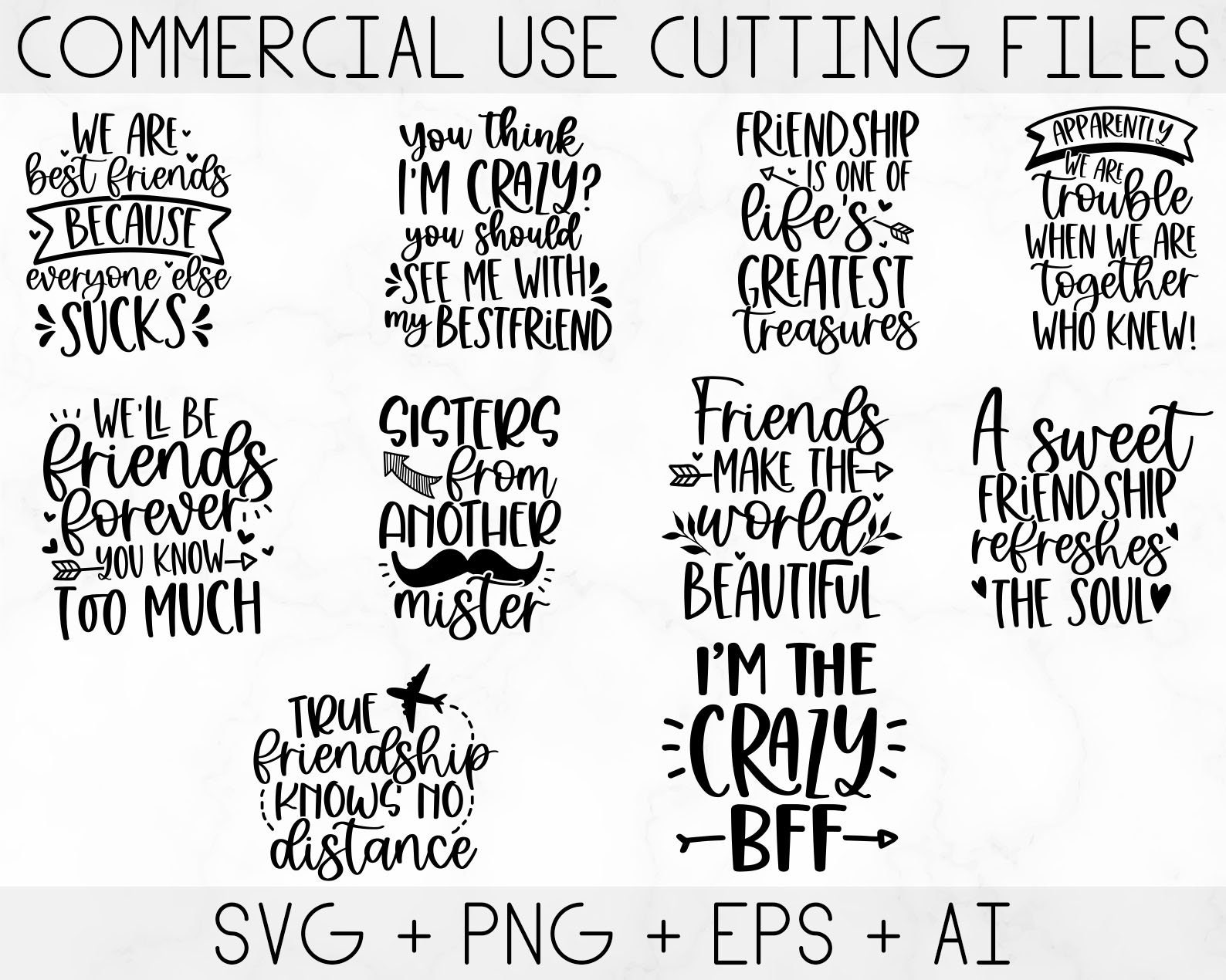 Friendship Svg Bundle Friends Svg Best Friends Svg - Etsy