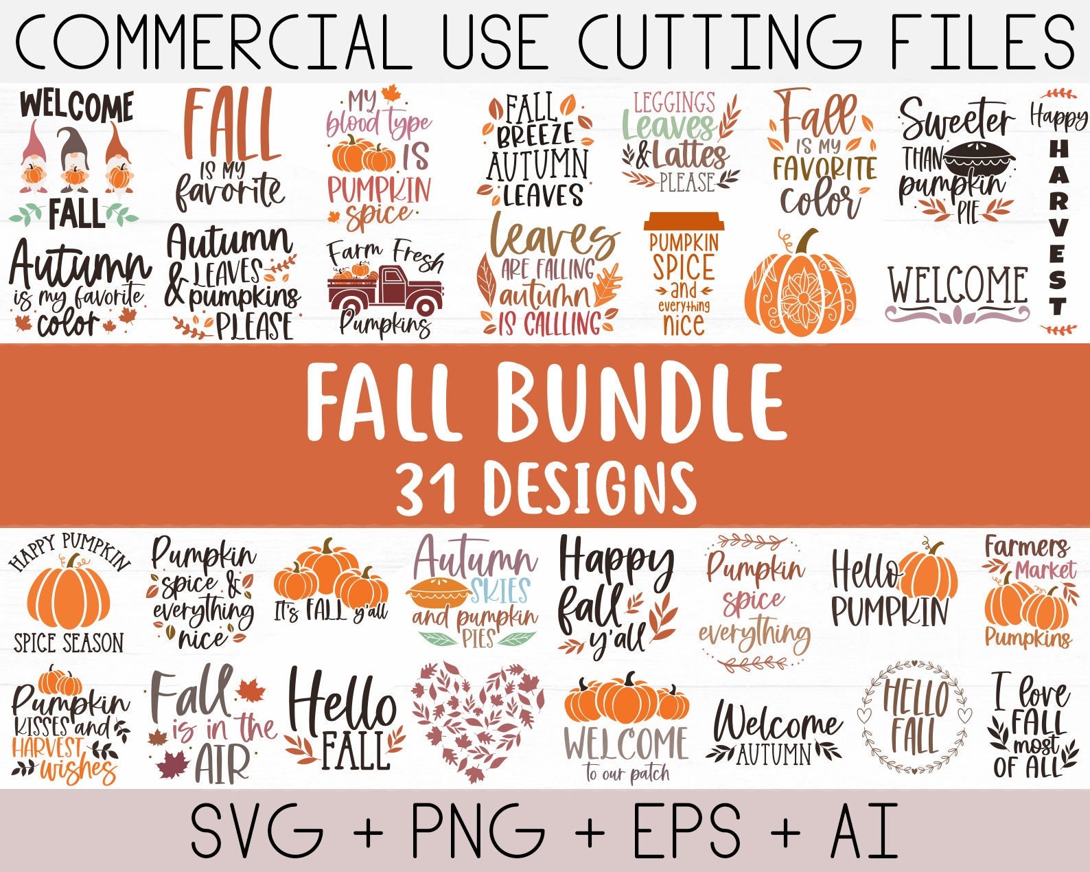 Fall Svg Halloween Svg Bundle Fall SVG Bundle Autumn Svg - Etsy