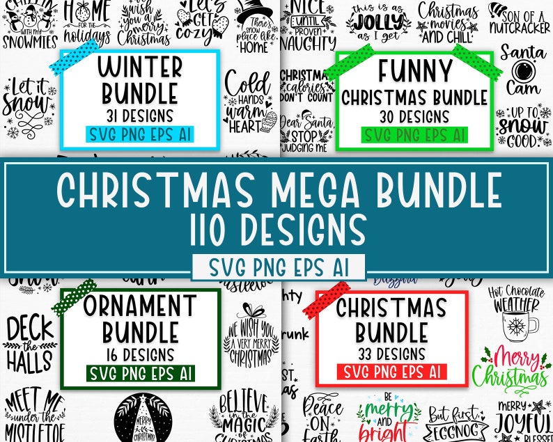 Mega Christmas SVG Bundle Winter Svg Funny Christmas SVG T - Etsy