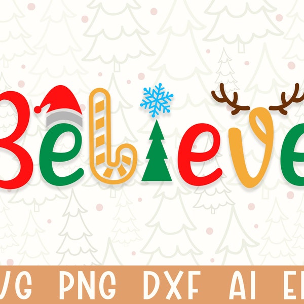 Believe Christmas Svg - Etsy