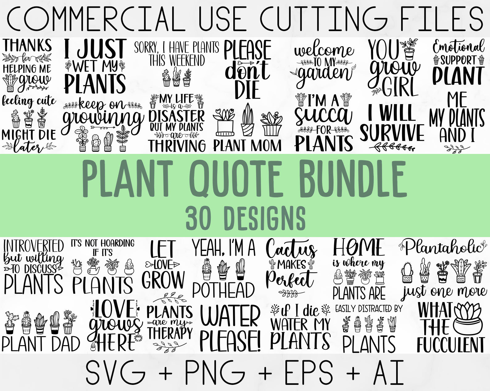 Plant Lover SVG Bundle Plant Svg Plant Quotes Svg - Etsy