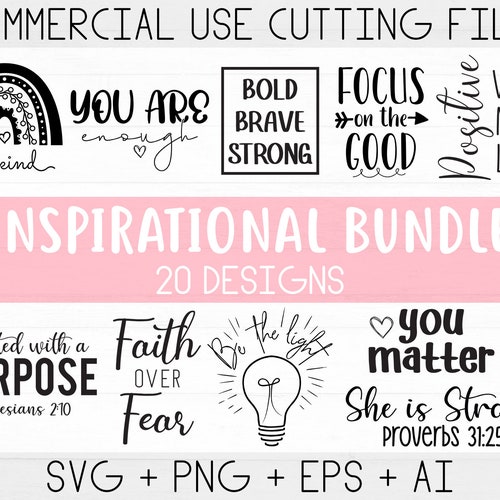 Motivational Quotes SVG Cut File Bundle Inspirational Quote - Etsy
