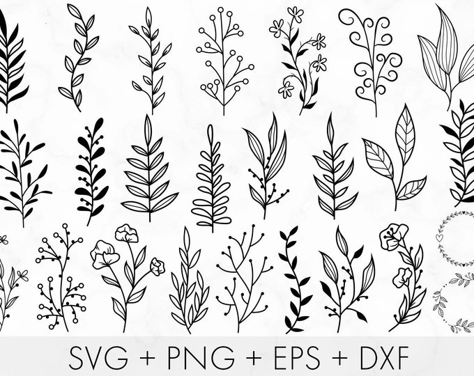 Blätter SVG Bundle SET 4, Blätter SVG, 8 Designs, Blätter Cut File ...