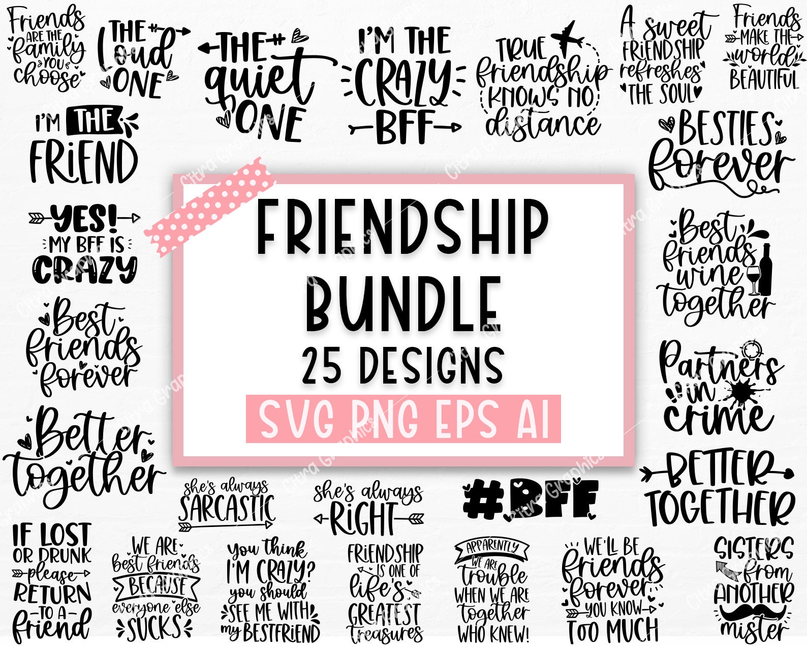 Friendship Svg Bundle, Friends Svg, Best Friends Svg, Friendship Svg ...
