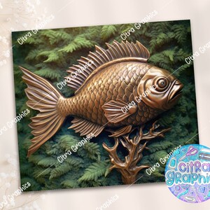 3D Engraved Leather Wood Bass Fish 20 Oz Skinny Tumbler - Etsy