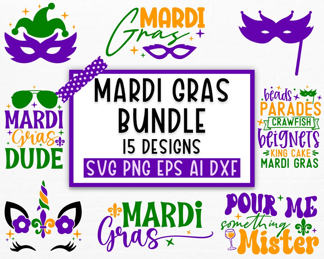 Mardi Gras SVG Bundle, Carnival Svg, Beads Bling Svg, Louisiana SVG ...