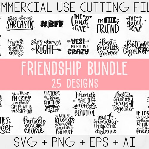 Friendship SVG Bundle Best Friends SVG Files Friends SVG for - Etsy