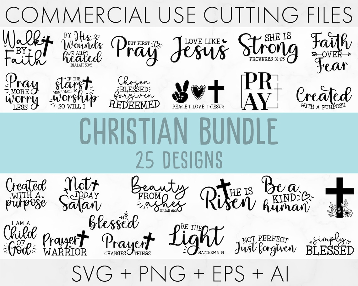 Christian Bundle SVG Faith Bundle SVG God Svg Jesus Svg - Etsy