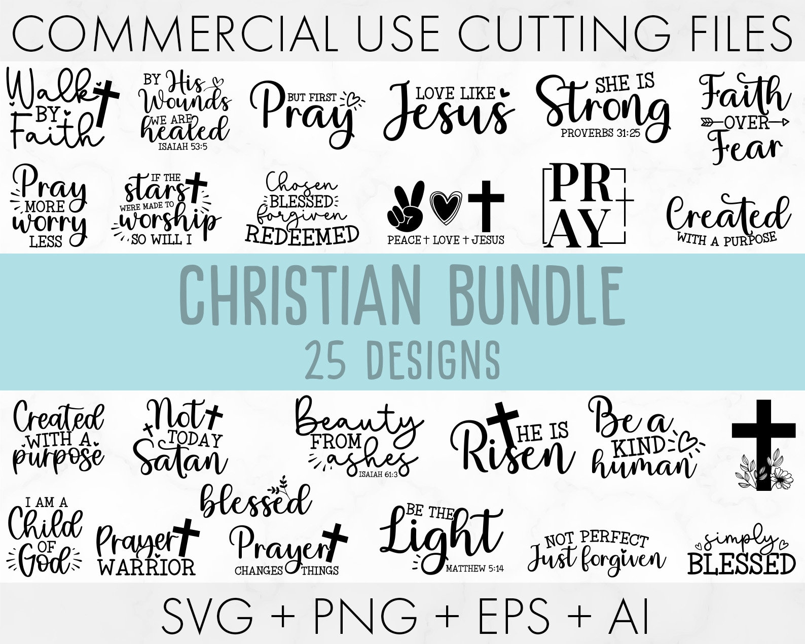 Christian Bundle SVG Faith Bundle SVG God Svg Jesus Svg - Etsy