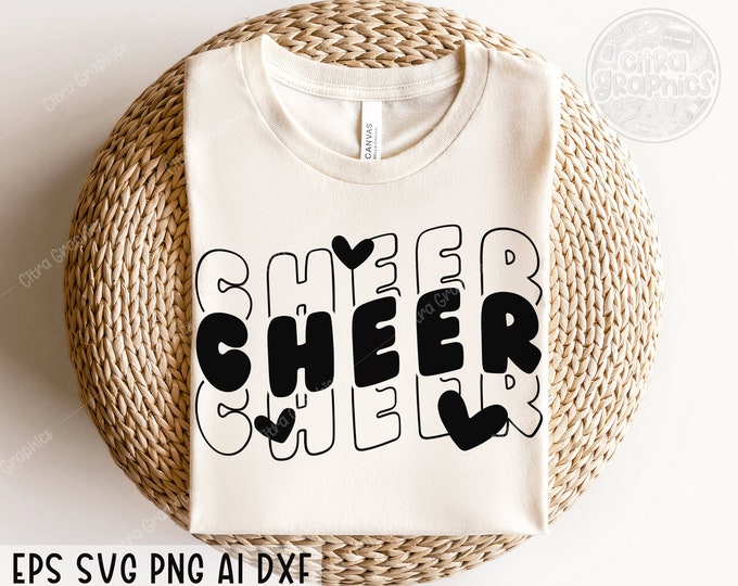 Cheer SVG File Instant Download, Cheer Cut File for Cricut, Cheerleader ...