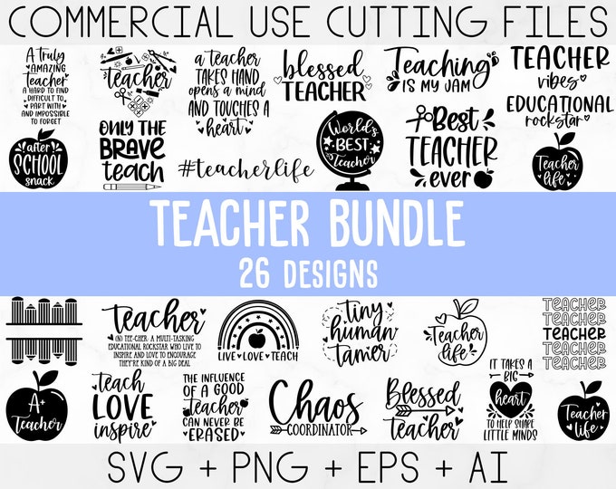 Teacher Svg Bundle| Teacher Summer Svg| End of the Year Png| End of ...