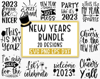 New Year 2023 SVG Bundle - Etsy