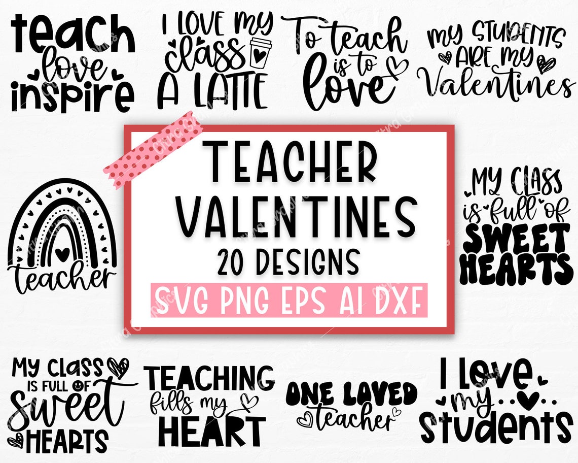 Teacher Valentine SVG Bundle Teacher Life SVG Love SVG - Etsy