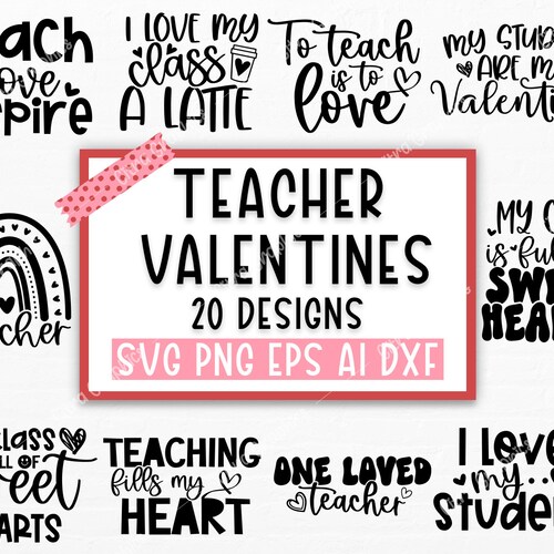 Teacher Valentine SVG Bundle Teacher Life SVG Love SVG - Etsy