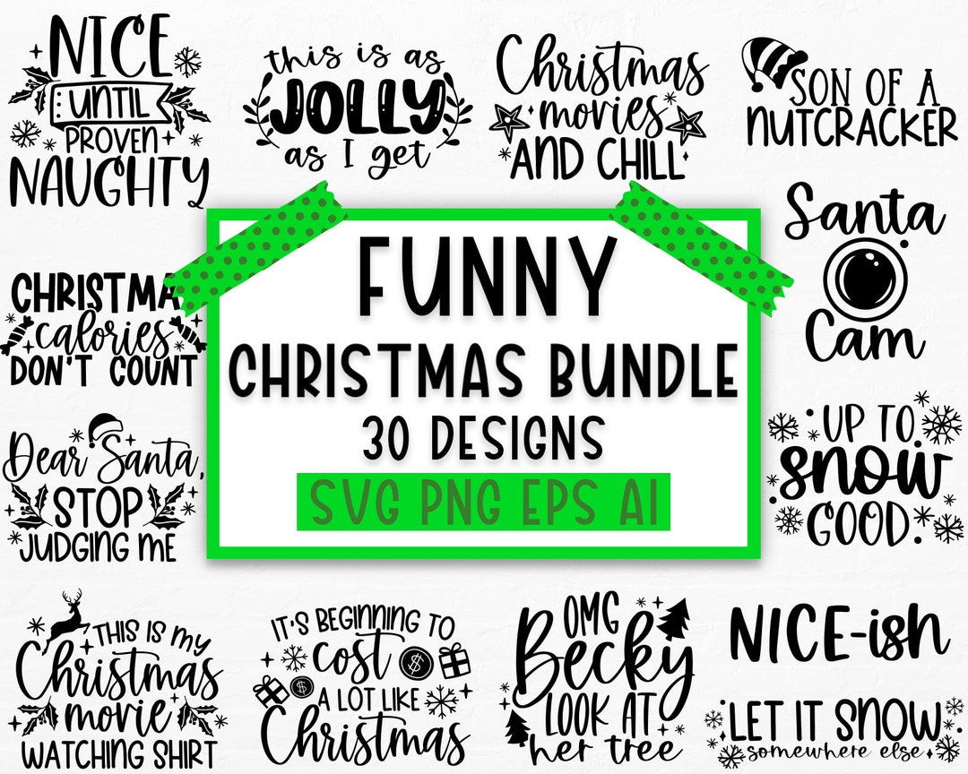 Funny Christmas SVG Bundle, Christmas Sign Svg , Merry Christmas Svg ...
