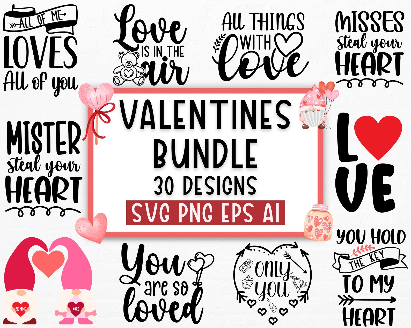 Valentines Svg Bundle Valentines Day Svg Happy Valentine - Etsy