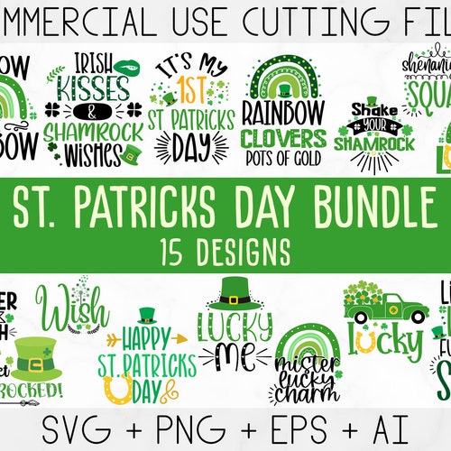 St Patrick's Day SVG Bundle Lucky Svg Leprechaun Svg | Etsy