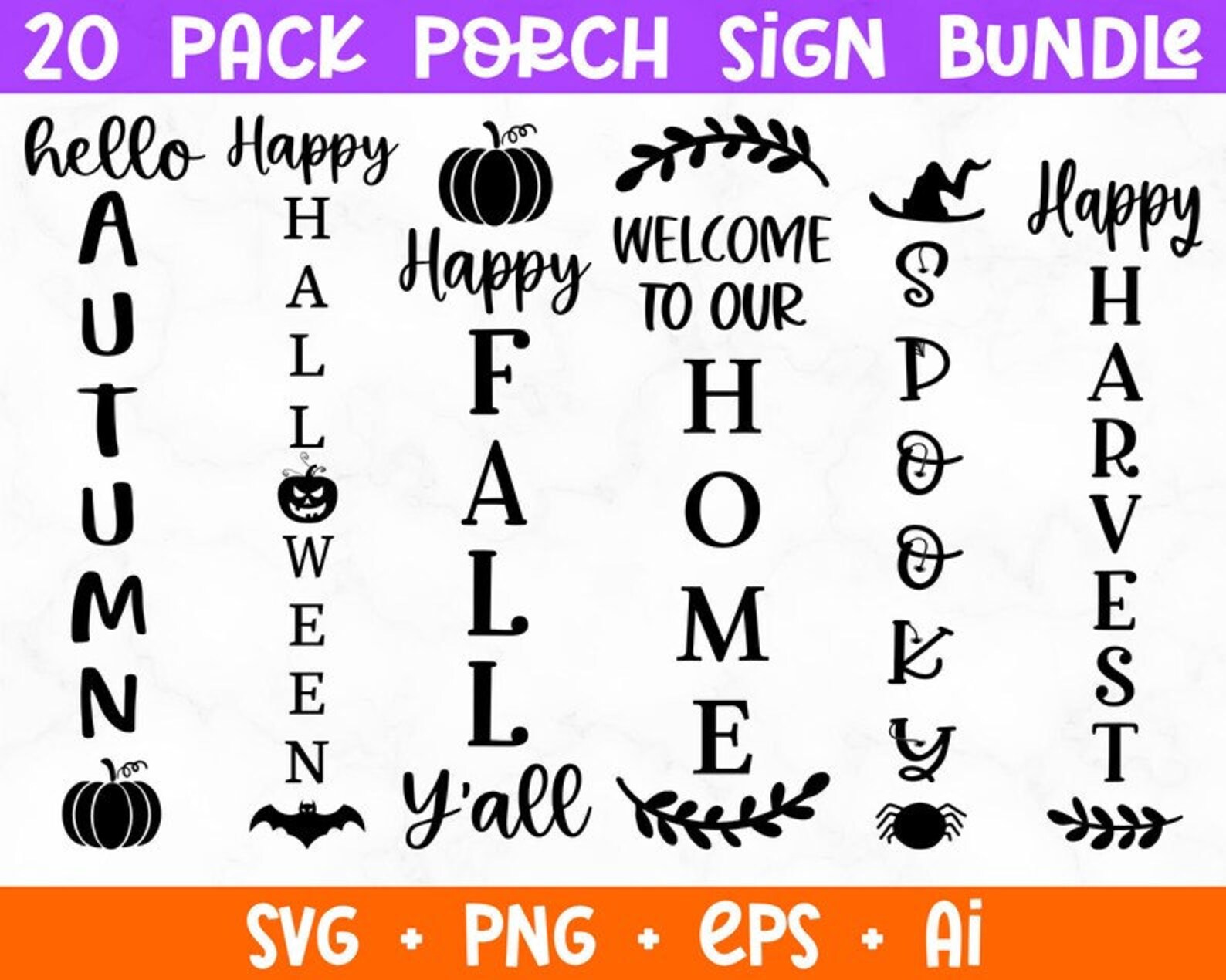 Fall Svg Halloween Svg Bundle Fall SVG Bundle Autumn Svg - Etsy