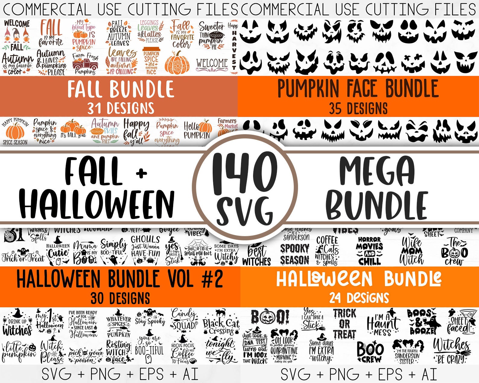 Fall Svg Halloween Svg Bundle Fall SVG Bundle Autumn Svg - Etsy