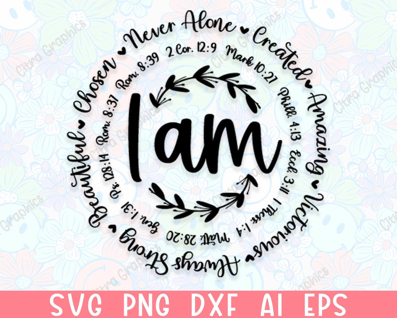 I Am Inspiration SVG, Christian Svg, Bible Verse SVG, Motivational SVG ...