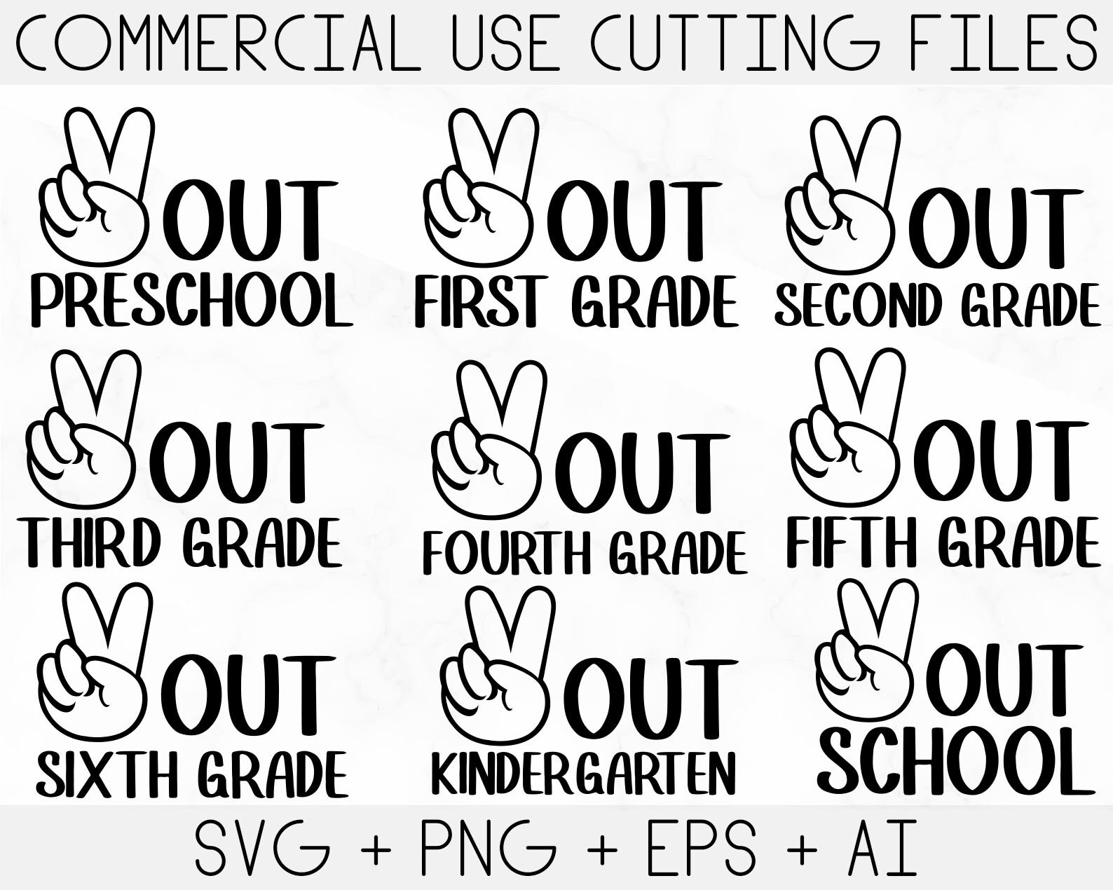 Last Day of School Svg Bundle Peace Out Kindergarten End of | Etsy